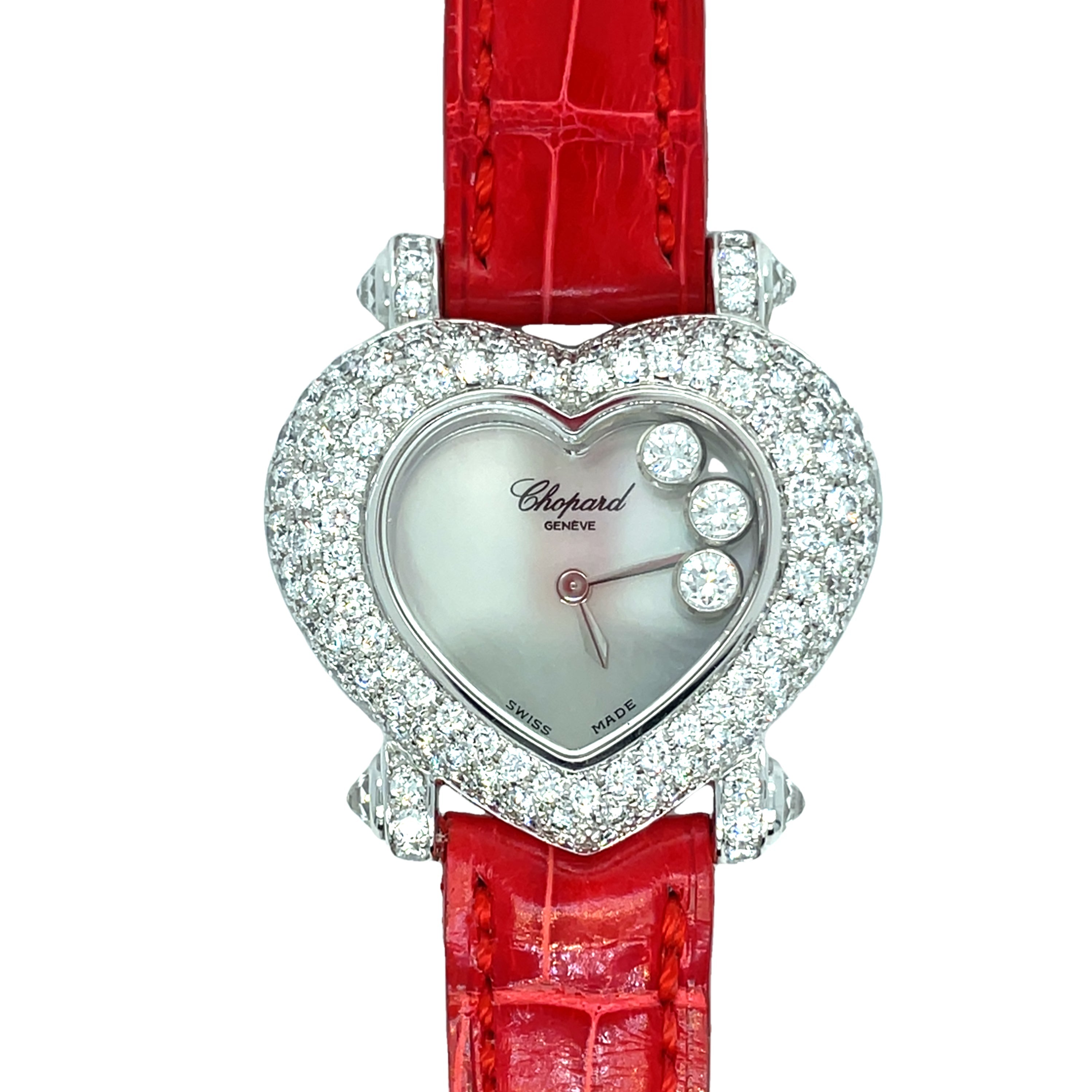 Chopard Happy Diamond Heart Watch 18K White Gold Ref:5501 – Romans Jewelry