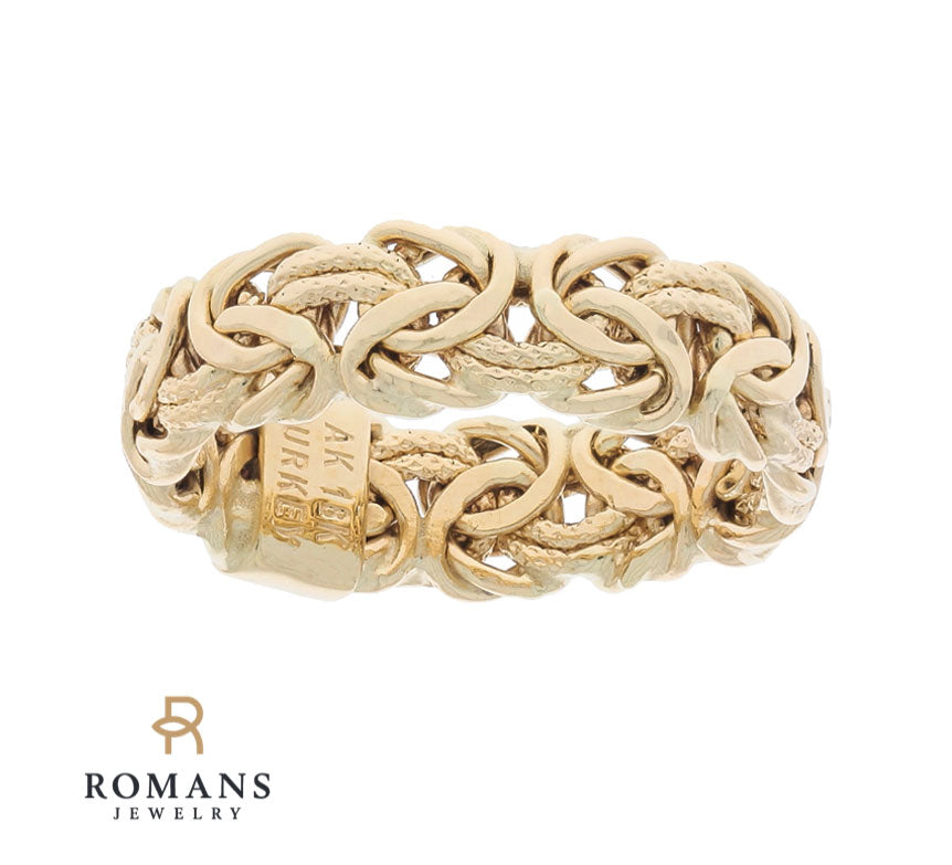Byzantine Hollow Band 18K Yellow Gold – Romans Jewelry