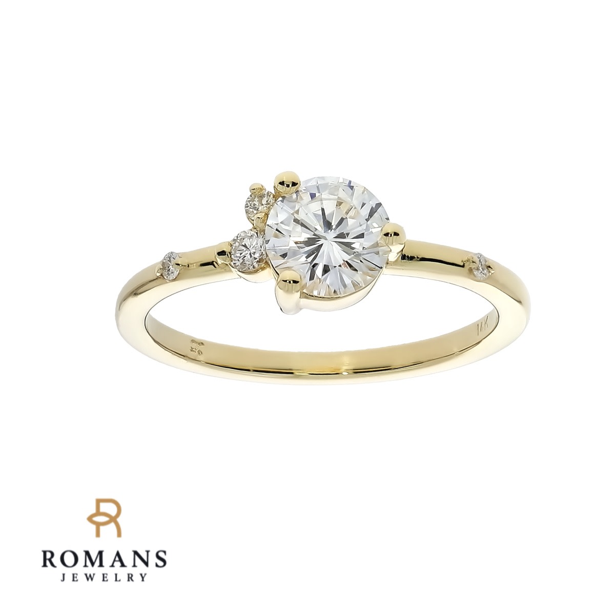 Diamond Engagement Ring 14K Yellow Gold .68 CT GIA – Romans Jewelry